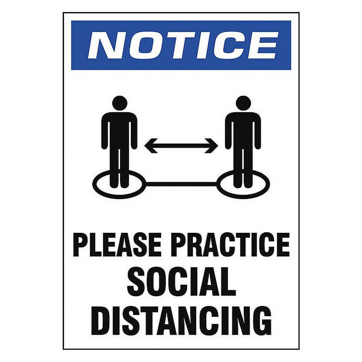 2 pc, Zoro Select Practice Social Distancing Sign, 7" W x 10" H ...