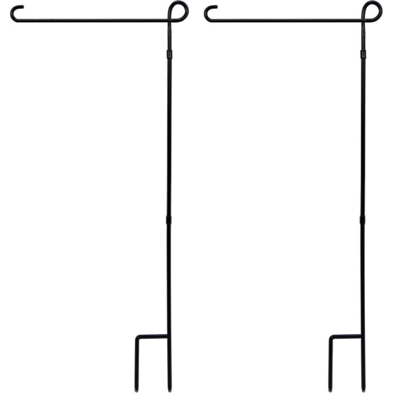 2PC Premium Garden Flag Stand Holder, Weather-Proof Metal Powder-Coated ...