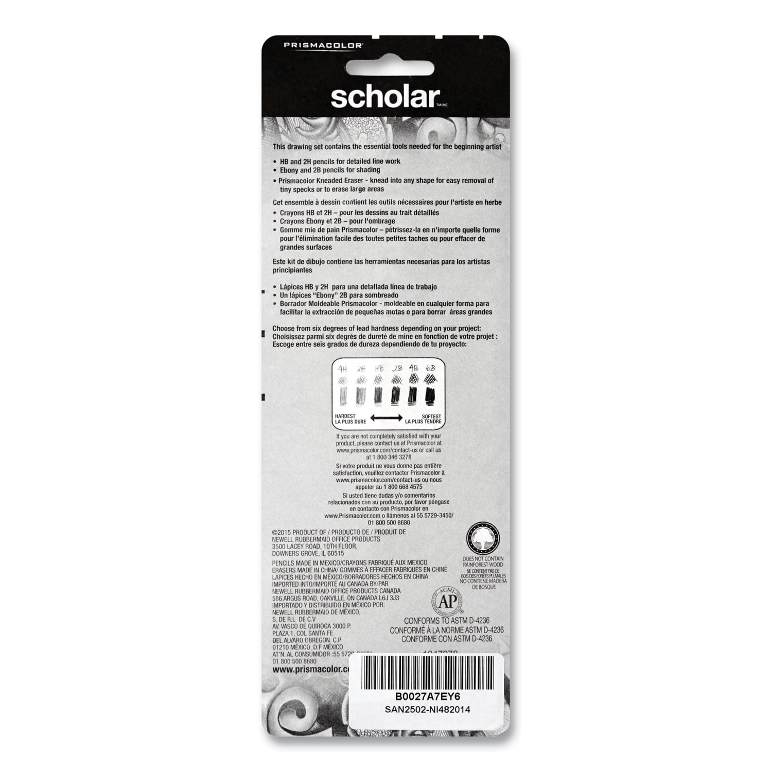 2PC Prismacolor Scholar Graphite Pencil Set, 2 mm, Assorted Lead ...