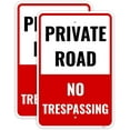 2PC Private Road No Trespassing Sign, 18 x 12 Inches - Aluminum ...
