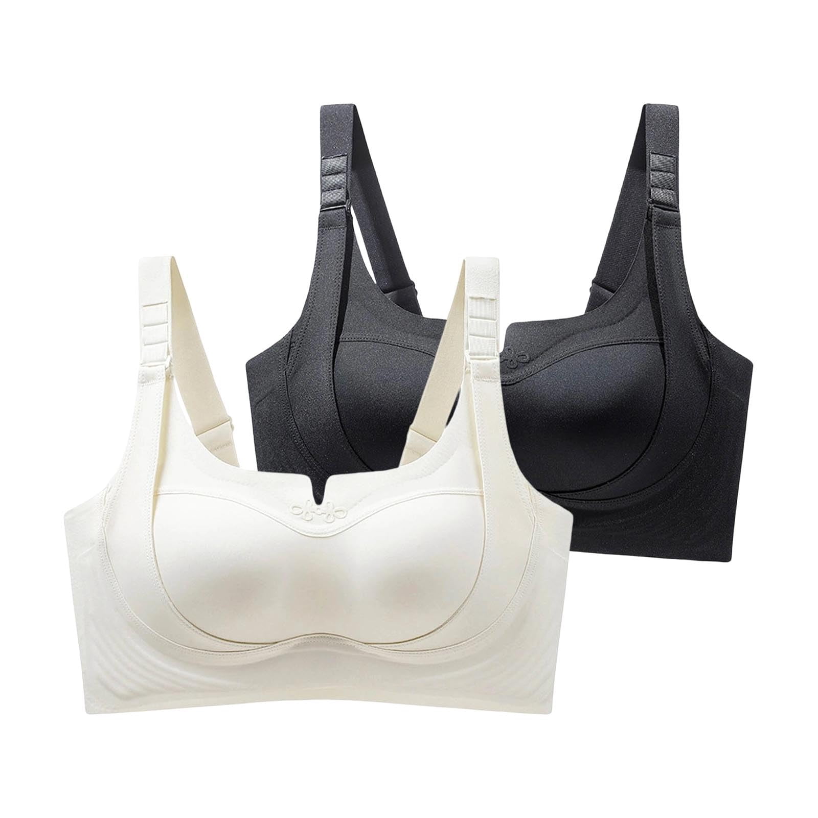 2PC Push Up Bras for Seniors Women Adjustable Strap Lifting Bras Best ...