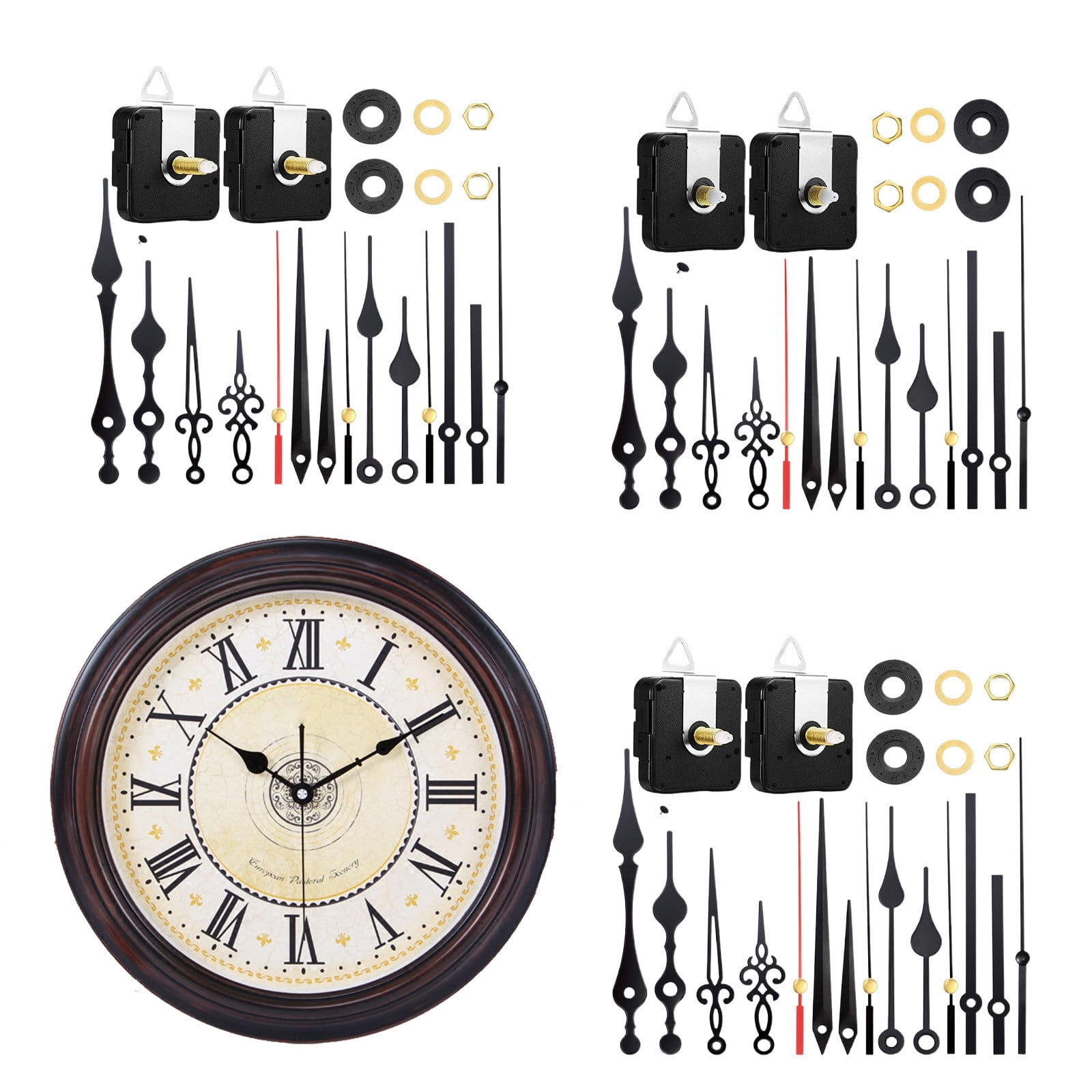 2PC Quartz Wall Clock Mechanism, Replacement Clock Movement Parts ...