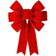 2PC Red Bows Christmas Decorations Big Wired Velvet Bow with Gold ...