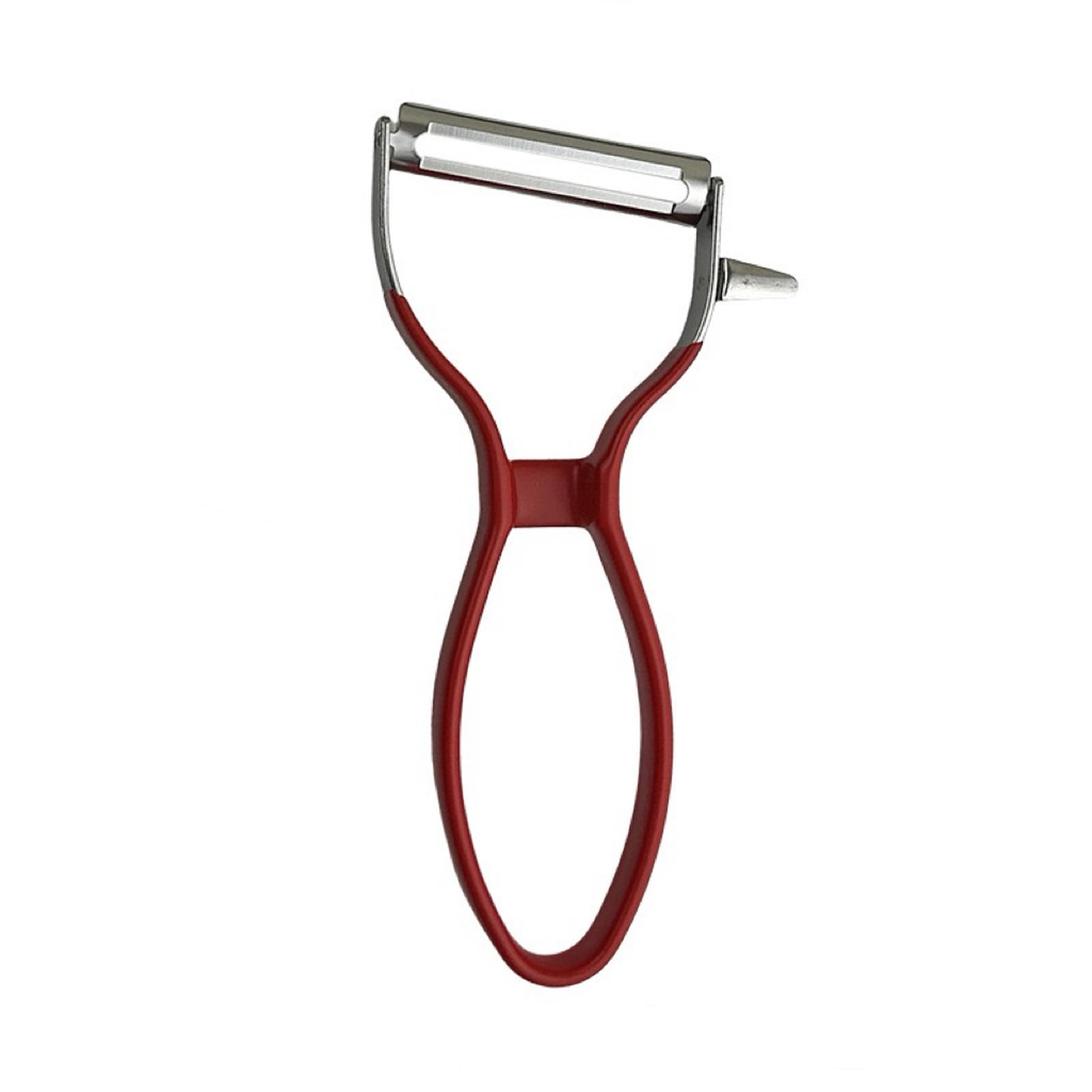 2PC Red Minibee Stainless Steel Peeler Sharp Slanted Blade Non-slip ...
