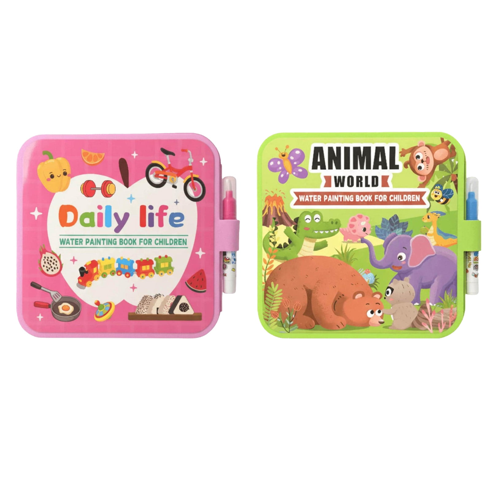 2PC Reusable Water Coloring Book For Kids With No-Mess Painting, Magic ...