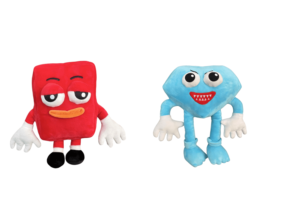 2PC Ricky & Diamond Stuffed Plush Save the Shapes Game Plush Doll 11.81 ...