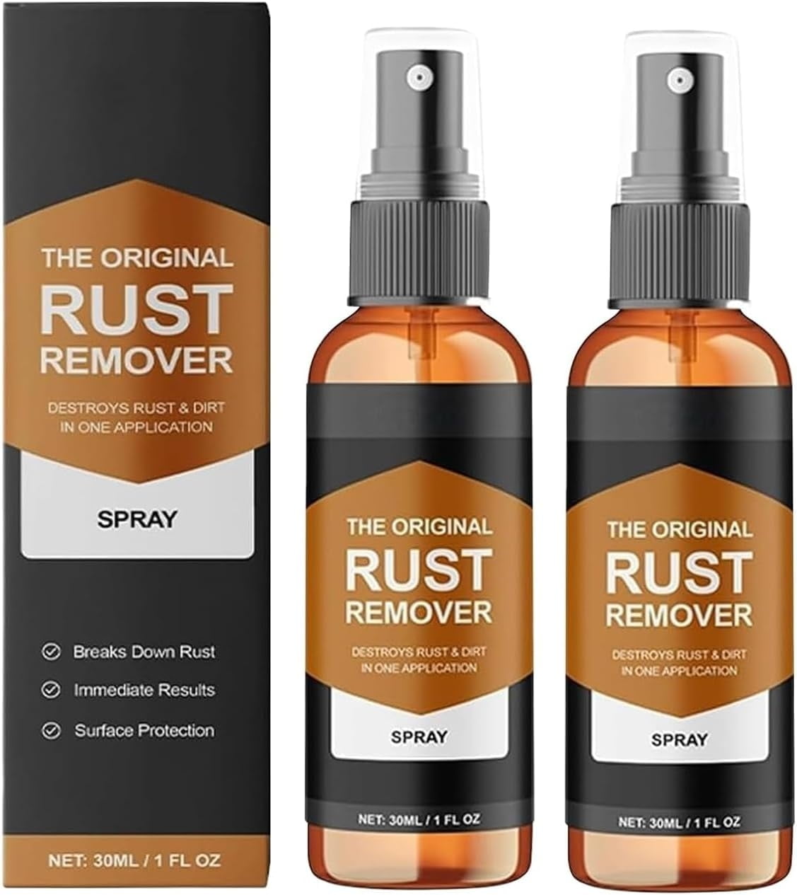 2PC Rust Remover Spray Heavy Duty Metal Cleaner,Fast Acting Heavy Duty ...