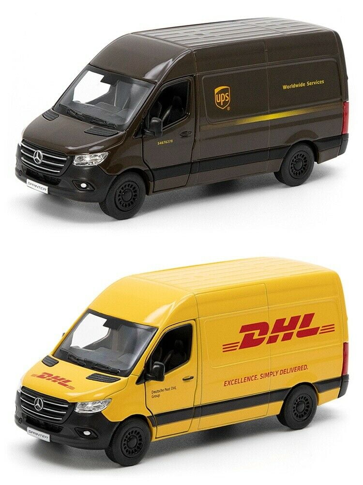 2PC SET: 5" UPS and DHL Mercedes-Benz Sprinter Diecast Model Toy Car ...
