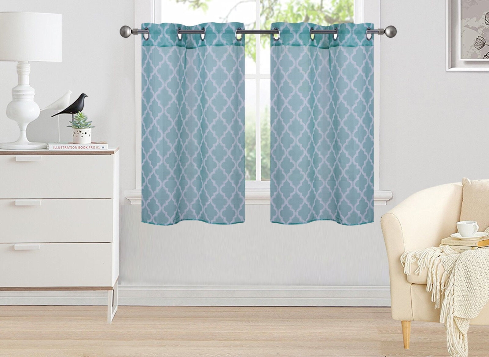 2PC SET LIGHT FILTER MOROCCAN PRINT SHEER WINDOW DRESSING PANEL S38 30 ...