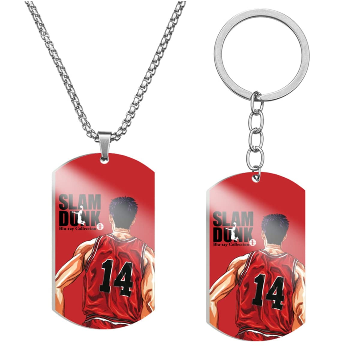 2PC SLAM DUNK Keychains Cartoon Characters Dog Tag Pendant Cool ...