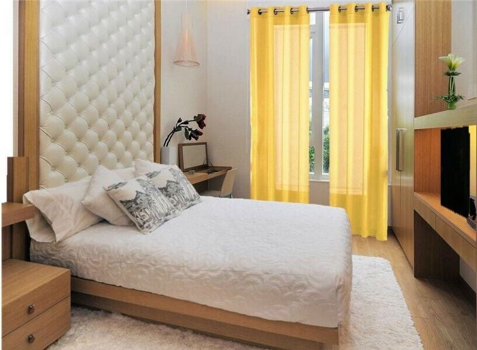 2PC SOLID VOILE SHEER WINDOW DRESSING CURTAIN GROMMET PANEL TREATMENT ...