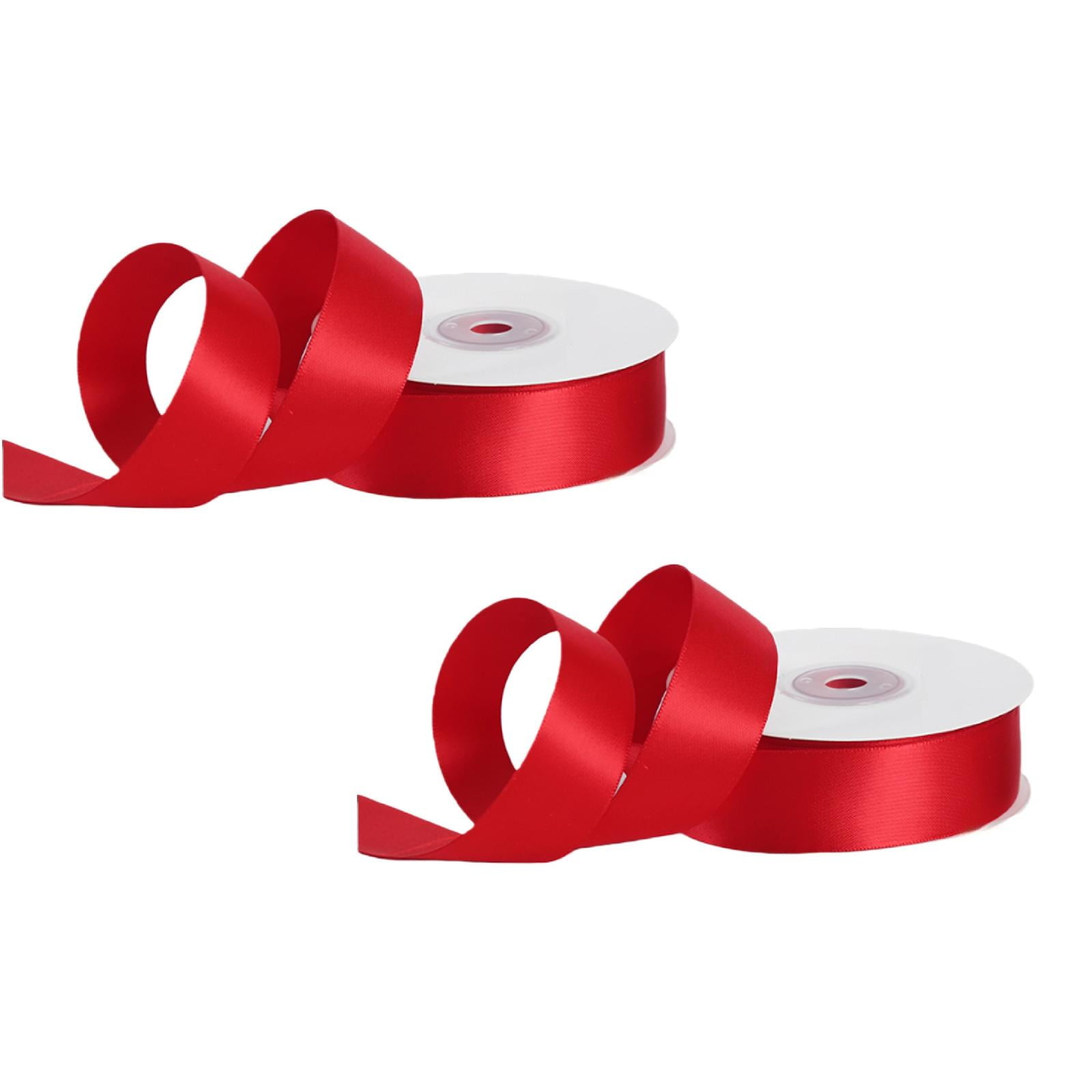 2PC Satin Ribbon Double Faced Satin 1 inch x Continuous 25 Yards Ribbon ...