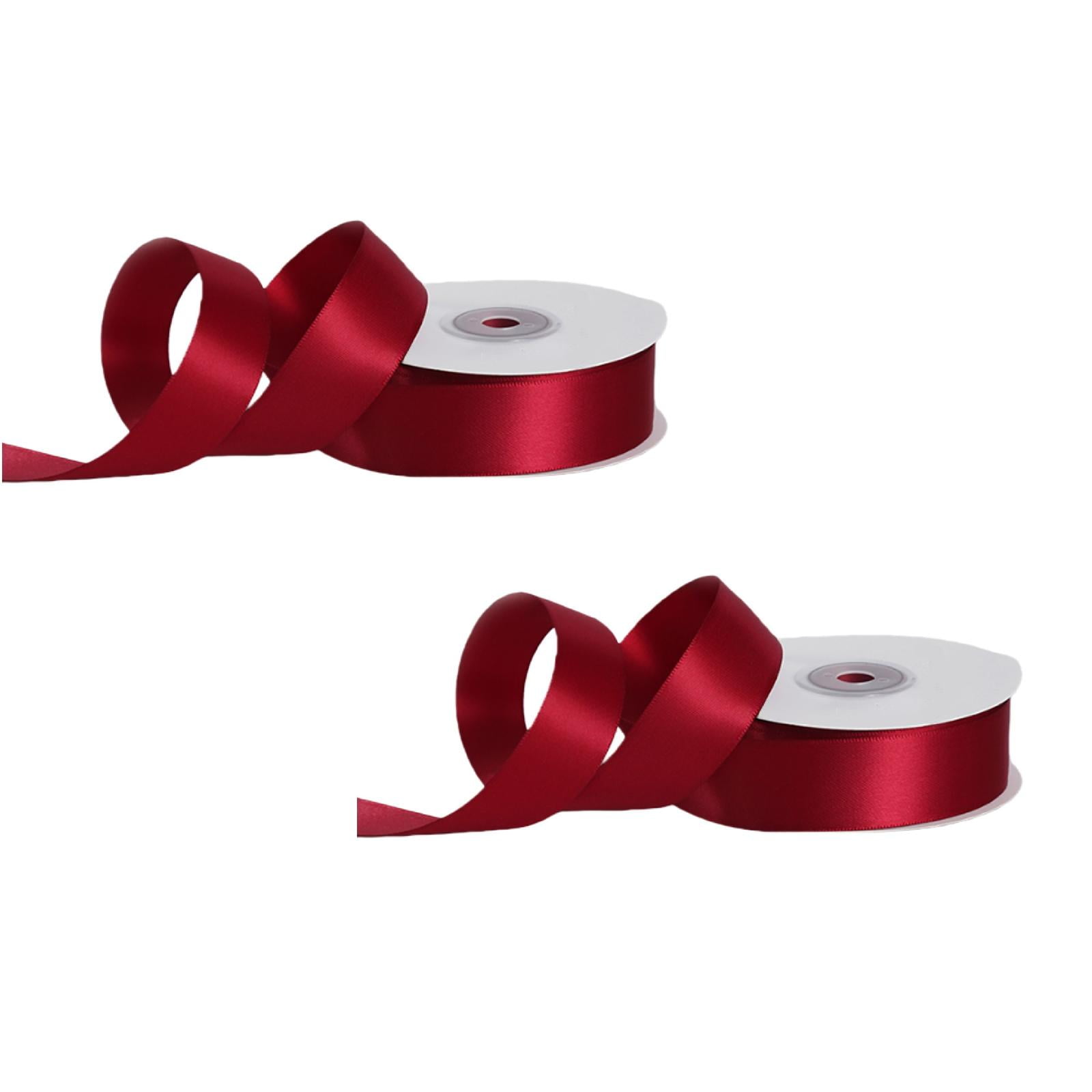2PC Satin Ribbon Double Faced Satin 1 inch x Continuous 25 Yards Ribbon ...
