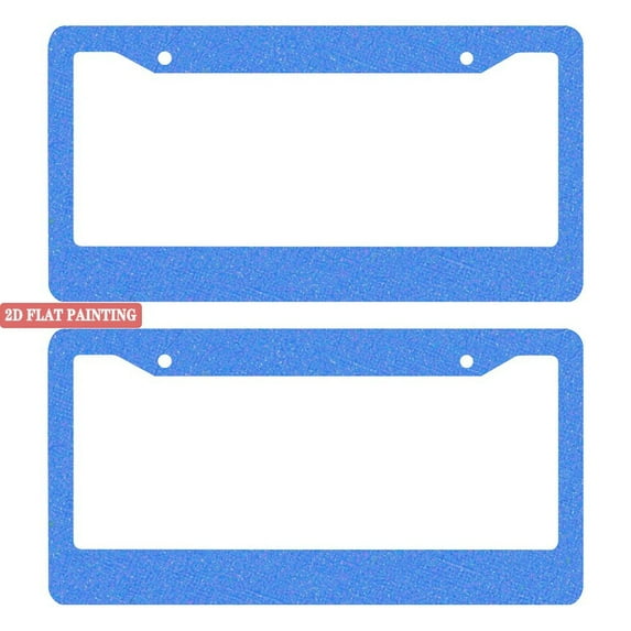 2PC Shiny Blue Car License Plate Frame Set with Installation Kit 6.3x12 ...