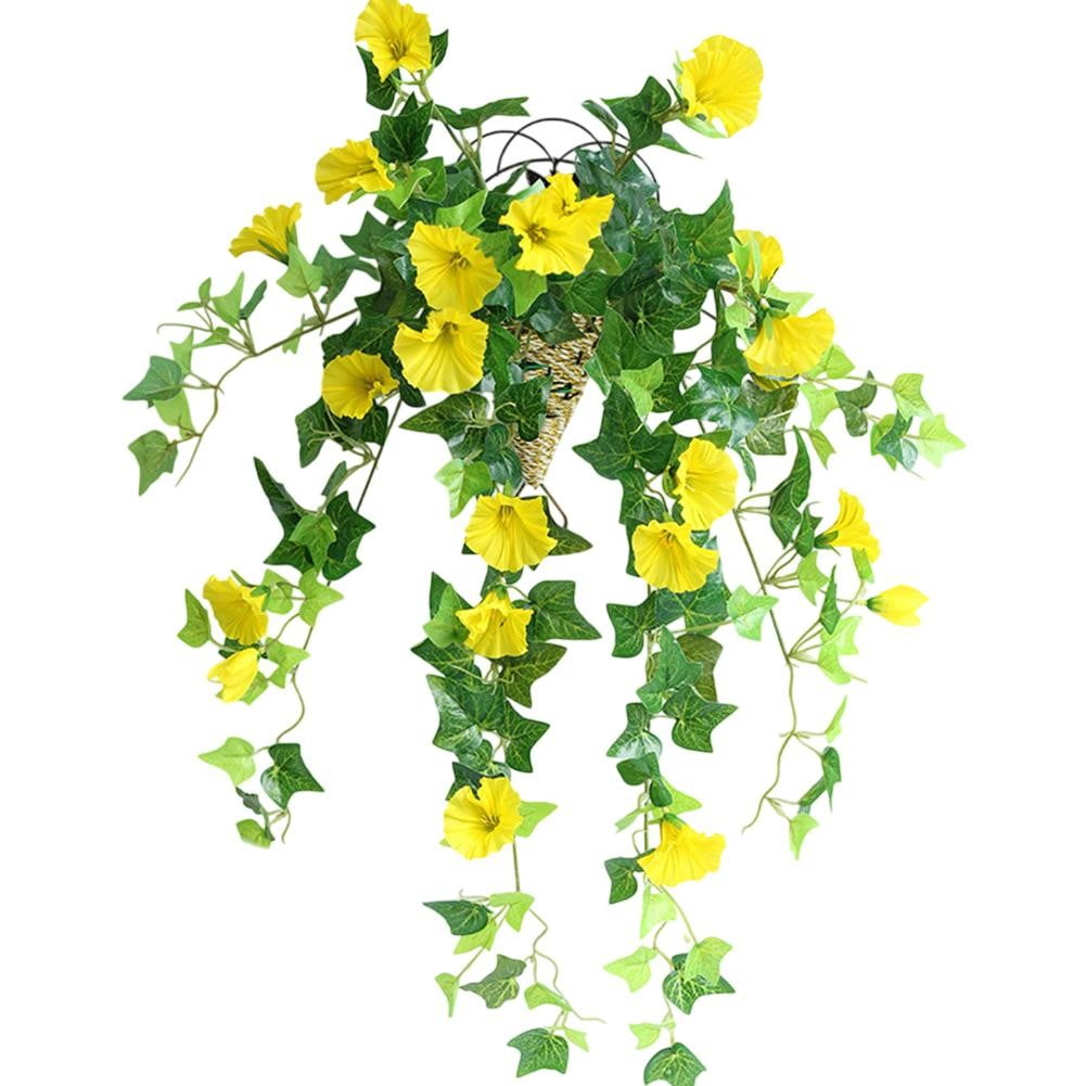 2PC Simulated Morning Glory Rattan Plastic Flower Decorative Flower ...