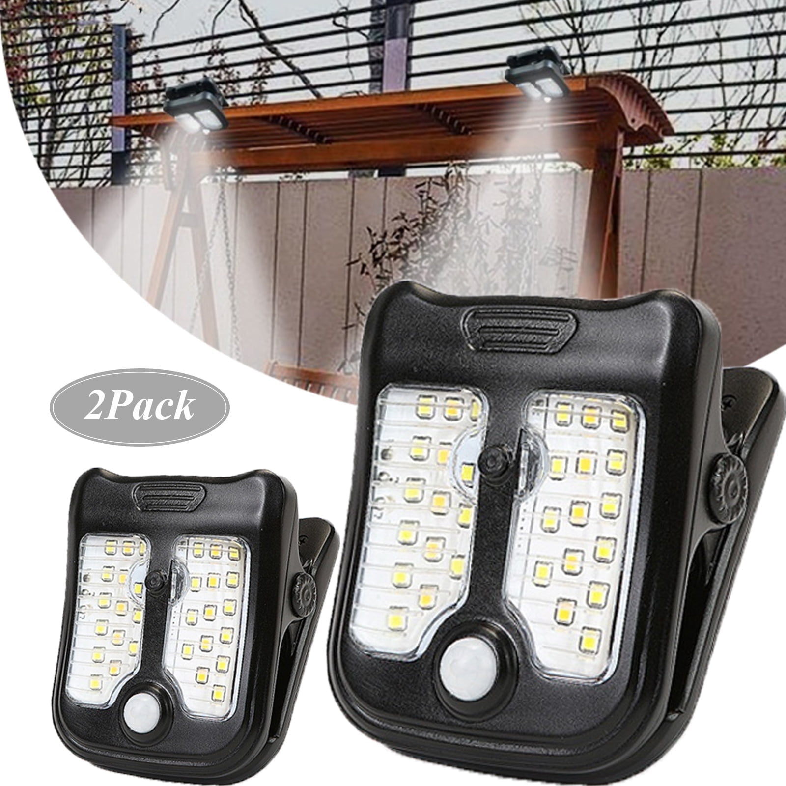 2PC Solar-Powered Motion Sensor LED Landscape Lights with Mosquito ...