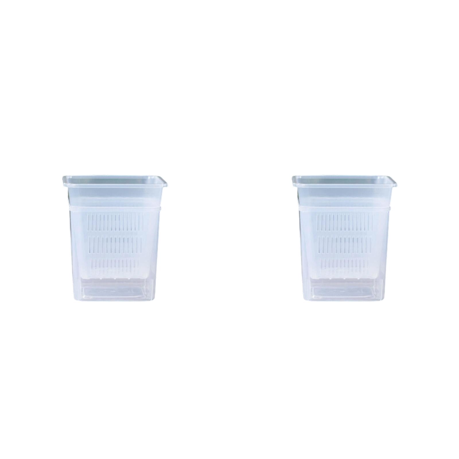 2PC Square Orchid Pot, Clear Flower Pot 5.3 in, Breathable Plastic Root ...