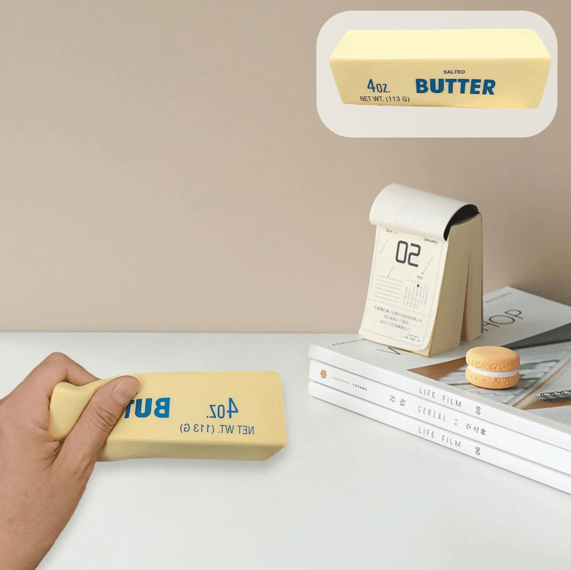 2PC Squishy Toy, Pinch and Squeeze, Butter Stick Squeeze, Butter Stick ...