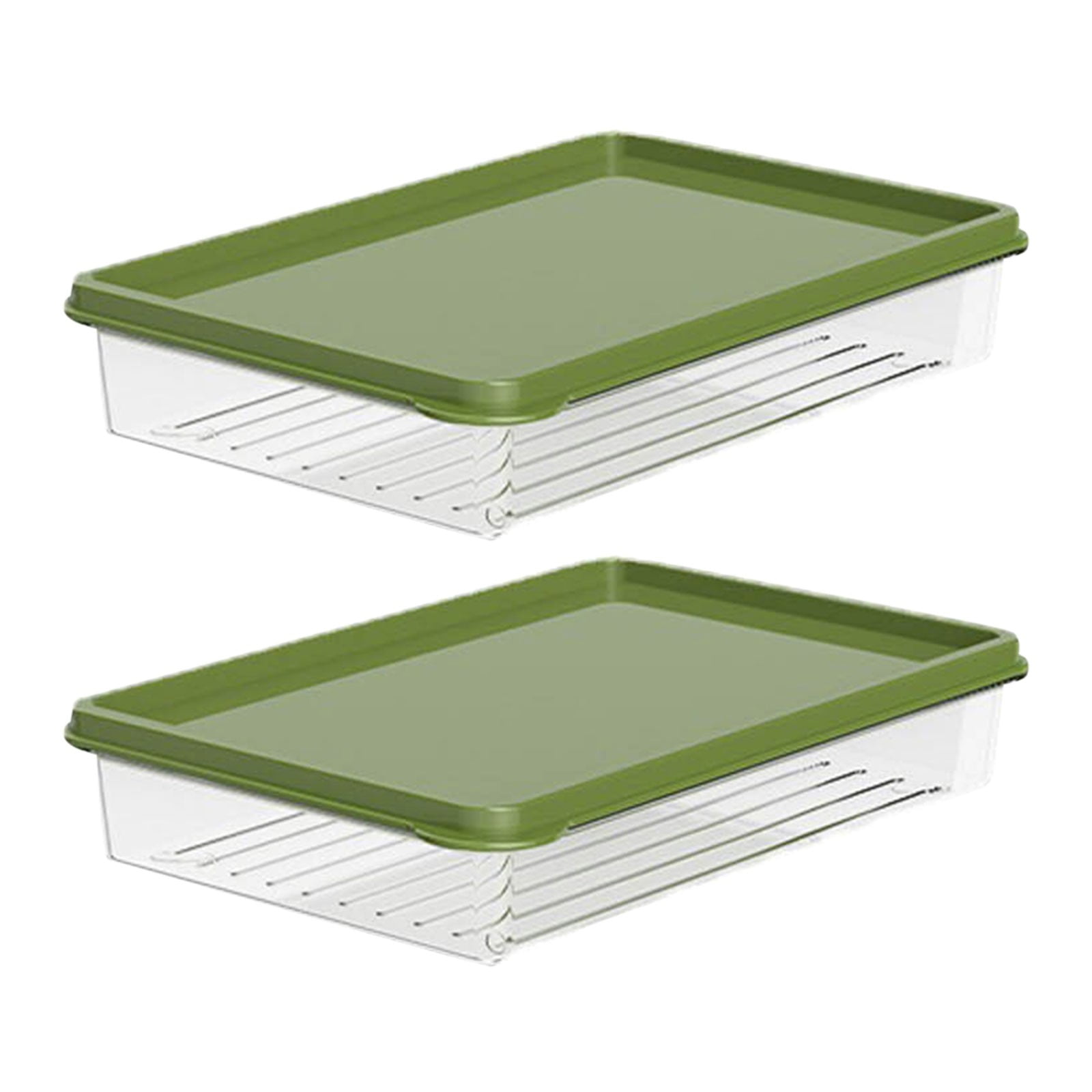2PC Stackable Fridge Boxes, Airtight Food Storage Containers for ...