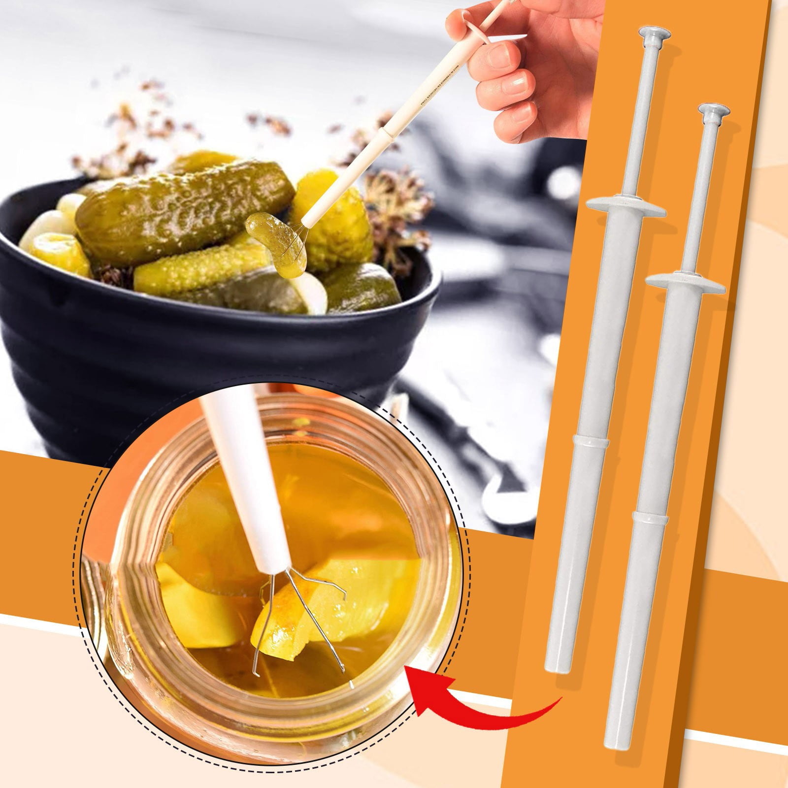2PC Stainless And Plastic Deluxe Pincher Pincher Food Grabbers/ 2Pc ...