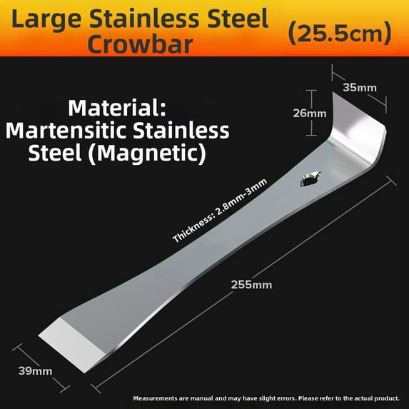 2PC Stainless Steel Pry Bar Scraper Tool set Flat Pry Nail Puller ...