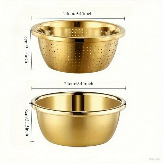 2PC Stainless Steel Strainer & Steamer Set | Dishwasher Safe for Rice ...