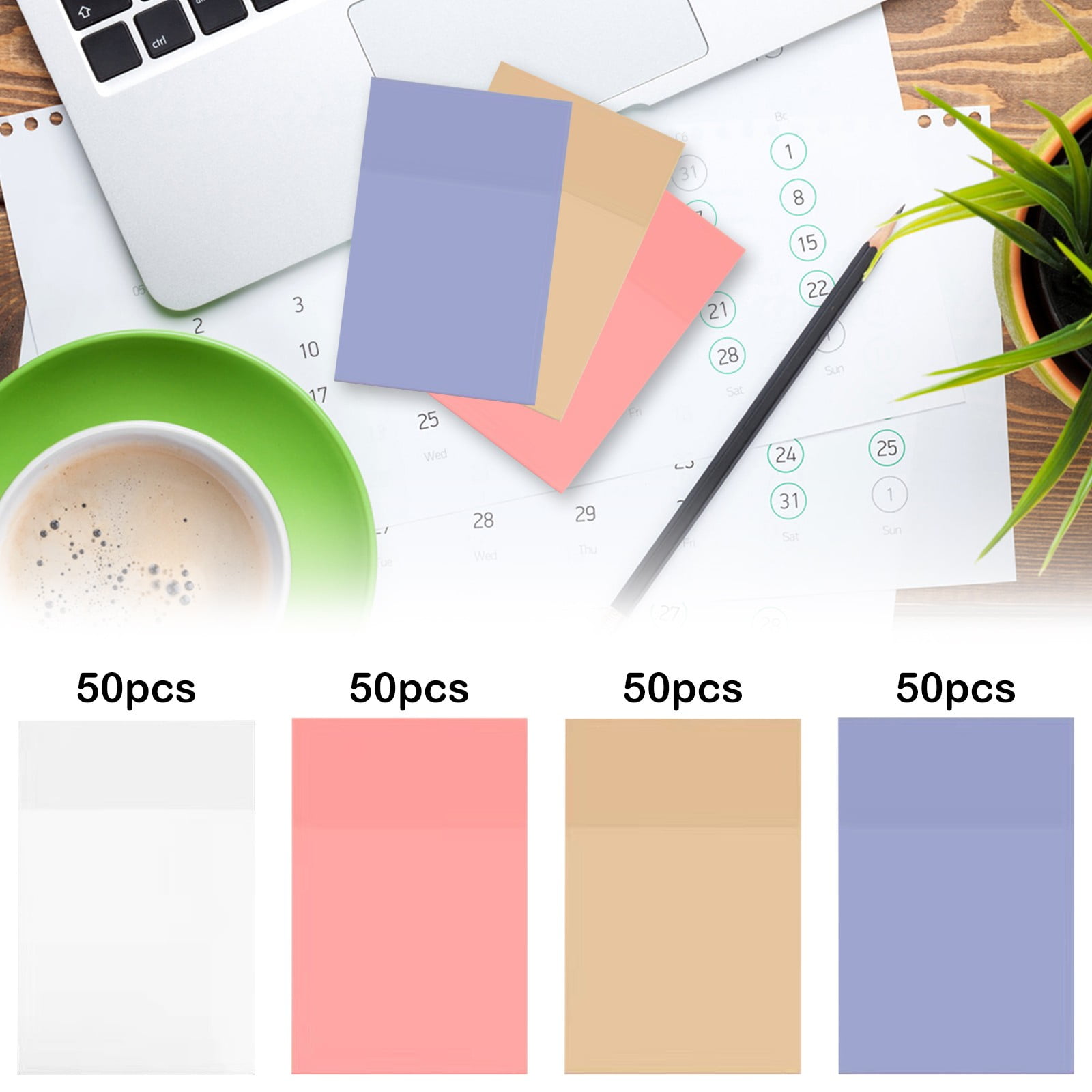 2PC Sticky Notes 3" x 2" 100 Sheets Blank Note Cube Colorful Memo Cube ...