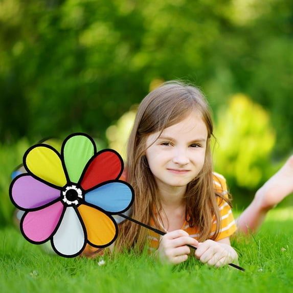 2PC Sunflower Wind Spinners with Stakes, Multicolor Flower Wind Spinner ...
