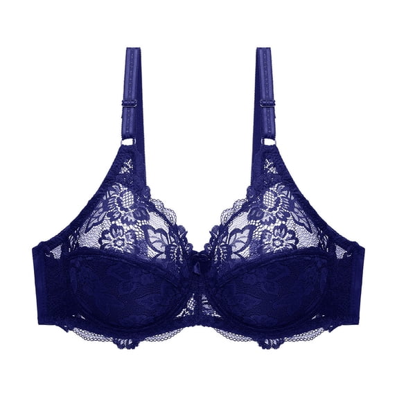 2PC T Shirt Bra Thin Breathable Translucent Triangle Bralette,Blue,105C ...