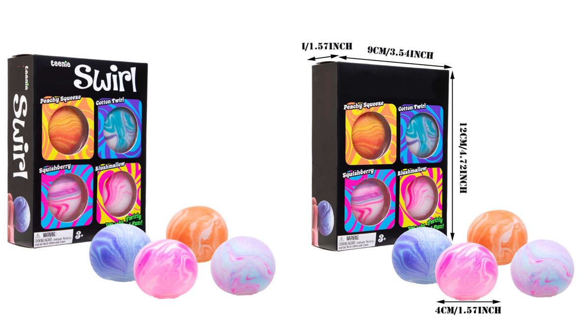 2PC Teenie Swirl 4Pack Squishy,Fidget Silicone Sensory Toys, Sensory ...