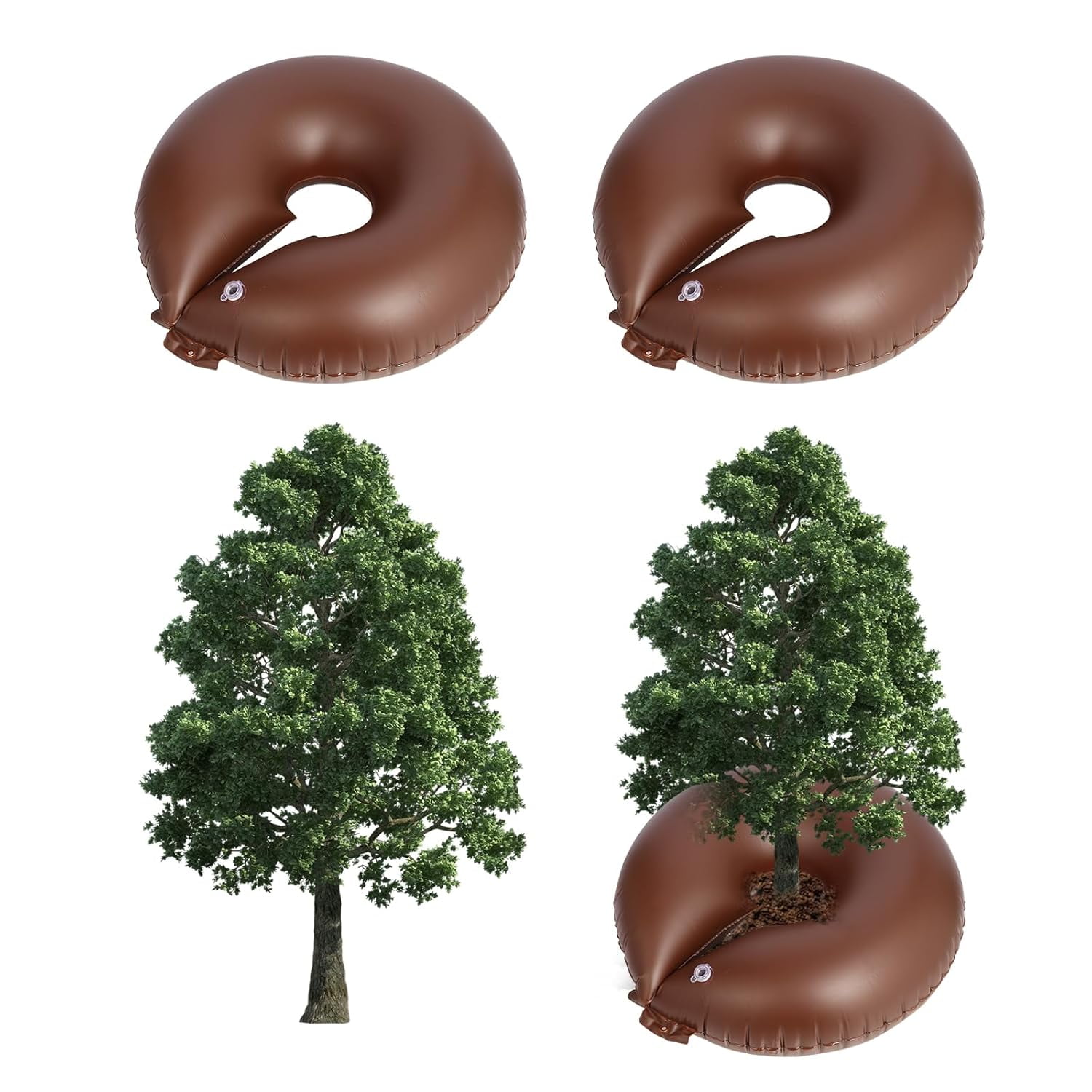 2PC Tree Watering Bags - Heavy Duty PVC Slow Release Drip Irrigation ...