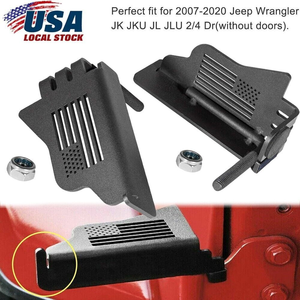 2PC US Flag Exterior Door Hinge Foot Pegs Rest Pedal For 2007~2020 Jeep ...