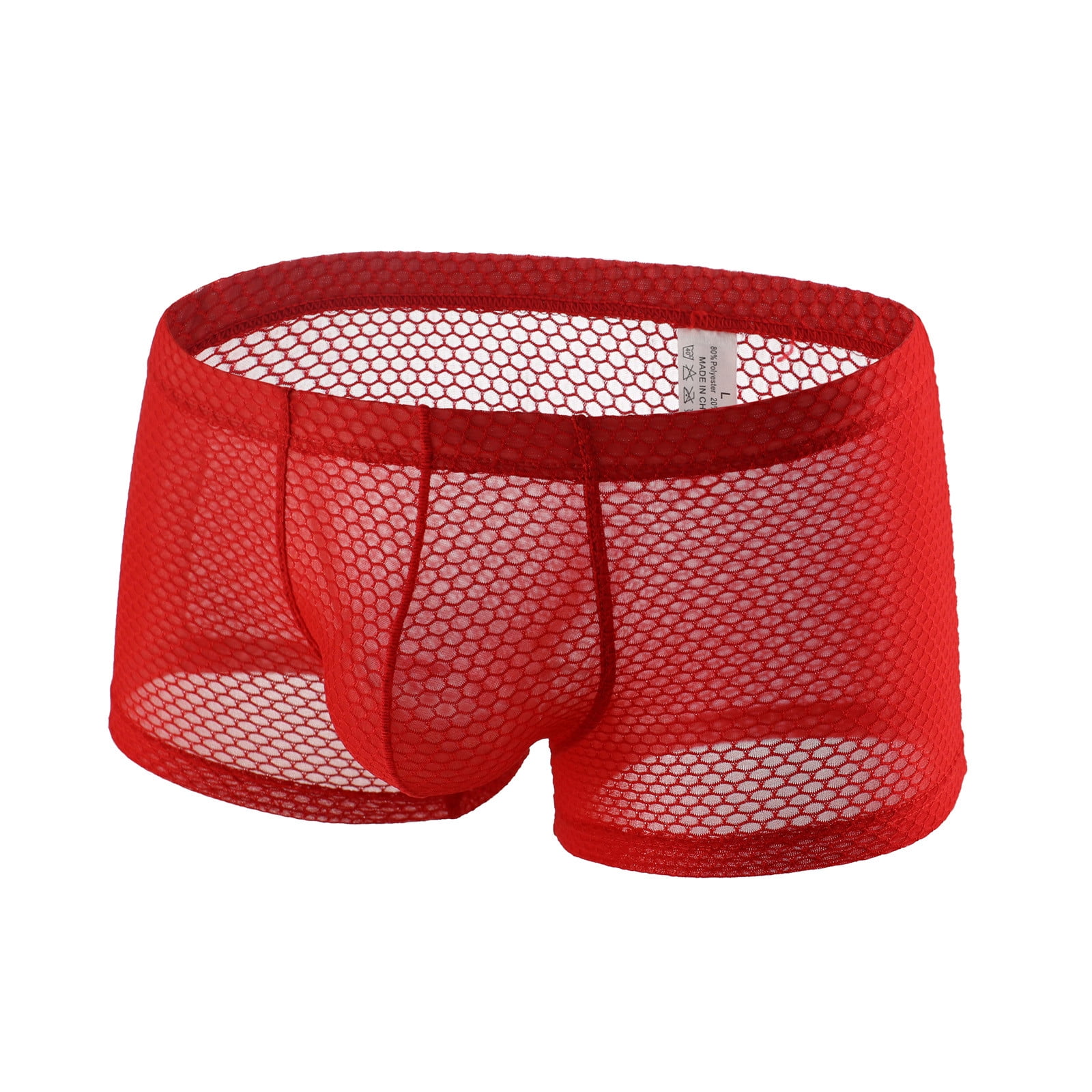 2PC Underwear Boxer Briefs for Men Boxer Mesh Breathable Underpants ...