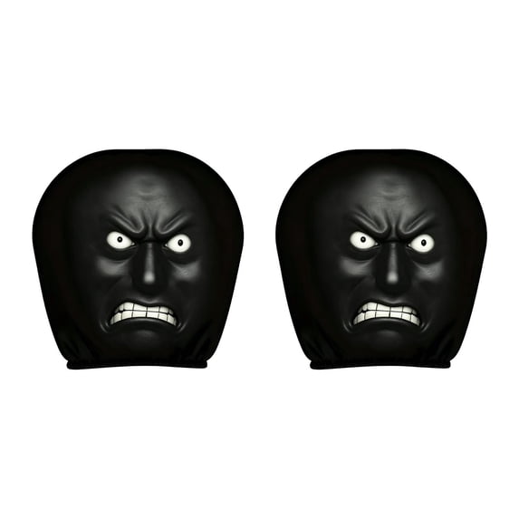 2PC Universal Funny Face Car Headrest Covers - Stretch Fabric Seat ...