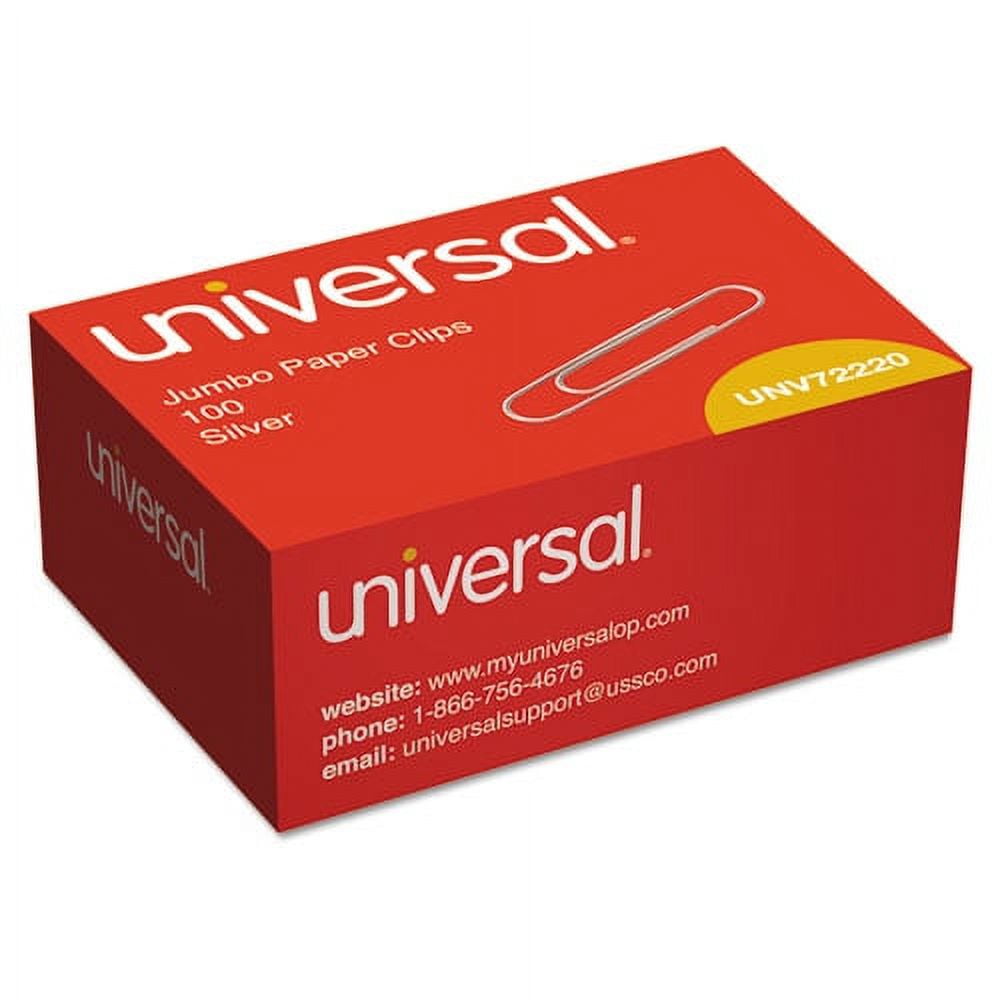 2PC Universal Paper Clips, Jumbo, Smooth, Silver, 100/Box - Walmart.com
