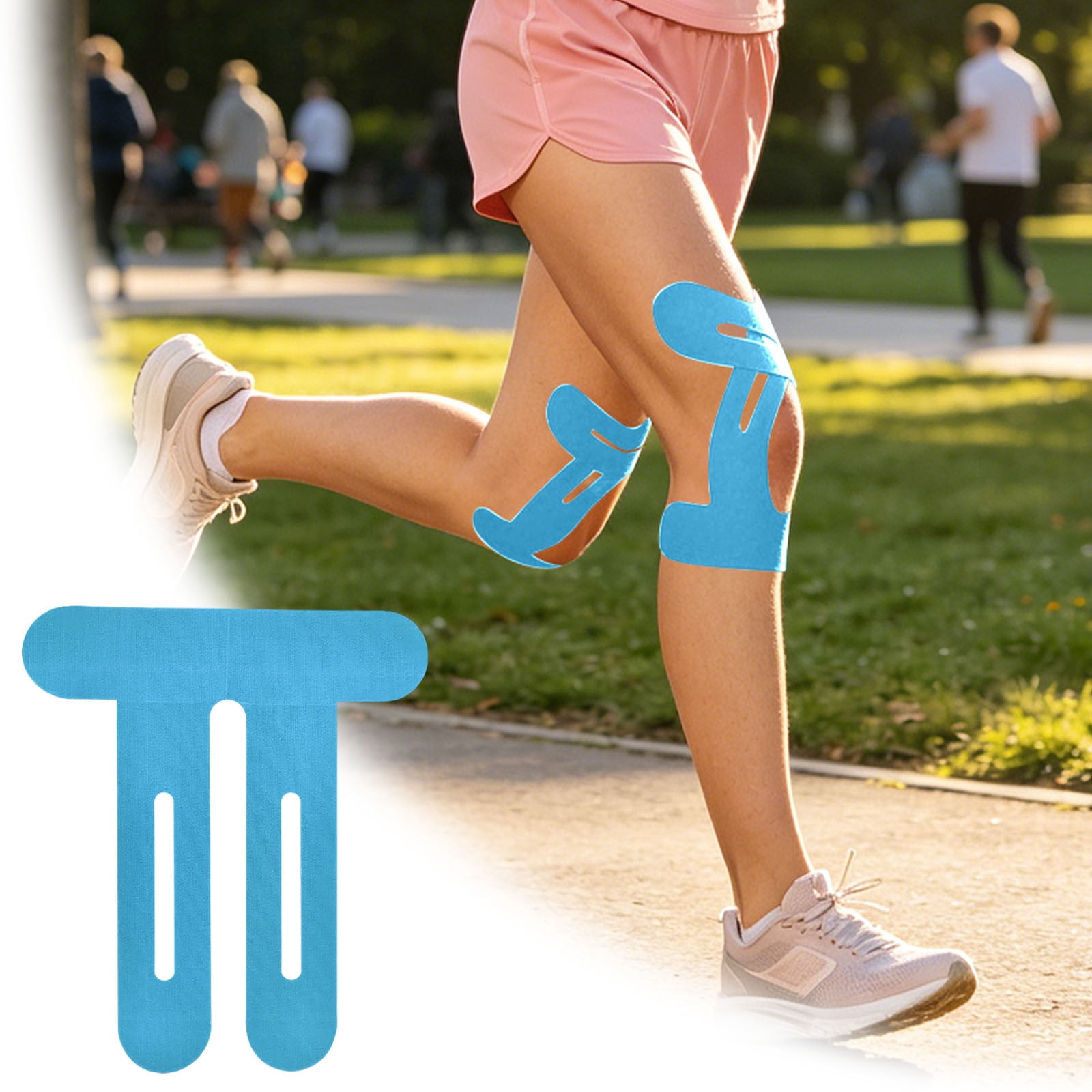 2PC Waterproof Knee Kinesiology Tape, Pre-Cut Athletic Support Tape ...