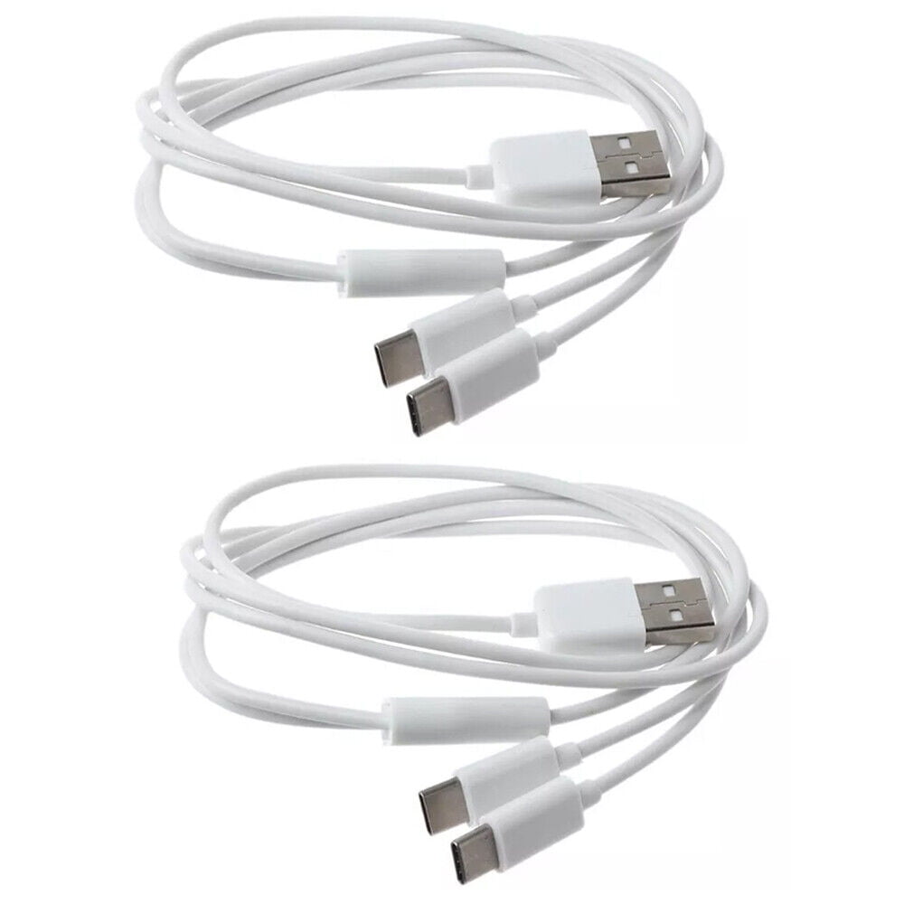 2PC White Portable USB 2.0 Type A M To Dual Type C M Splitter Y Charg ...