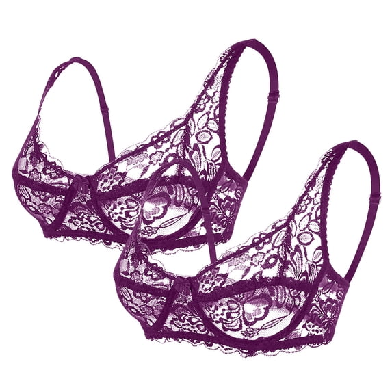 2PC Wireless Bra for Women, Soft Summer Plunge V Neck Low Cut Bra ...