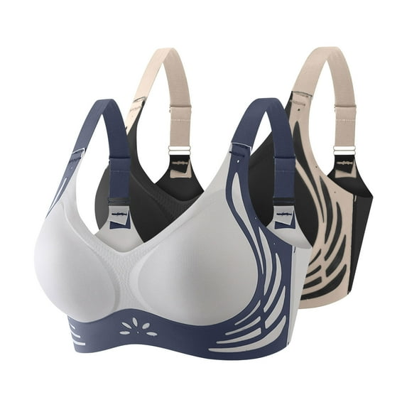 2PC Women Seamless Wireless Bras Breathable Casual Comfortable Support ...