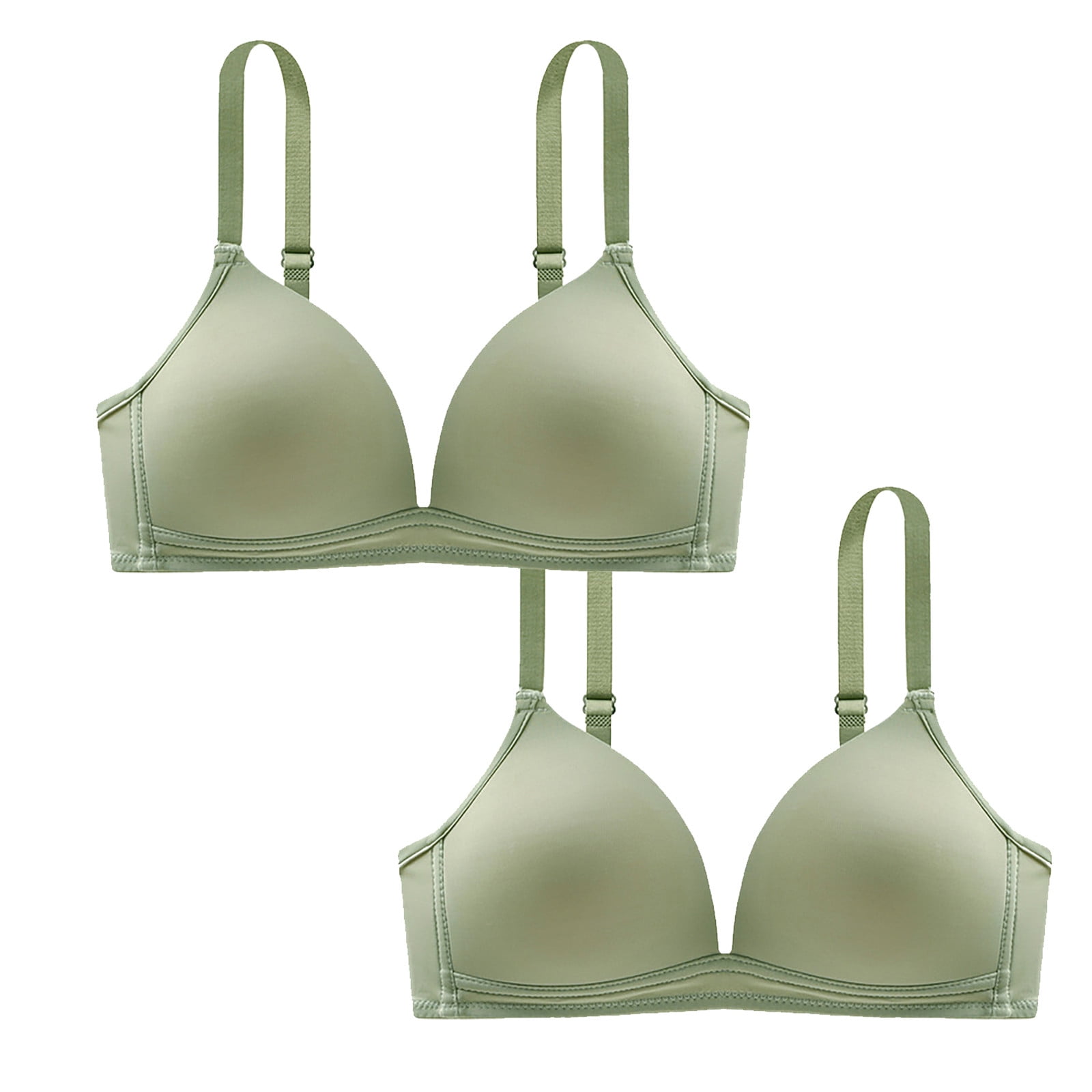 2PC Women's Bras Push Up Adjustable Strap No Underwire Gathering ...