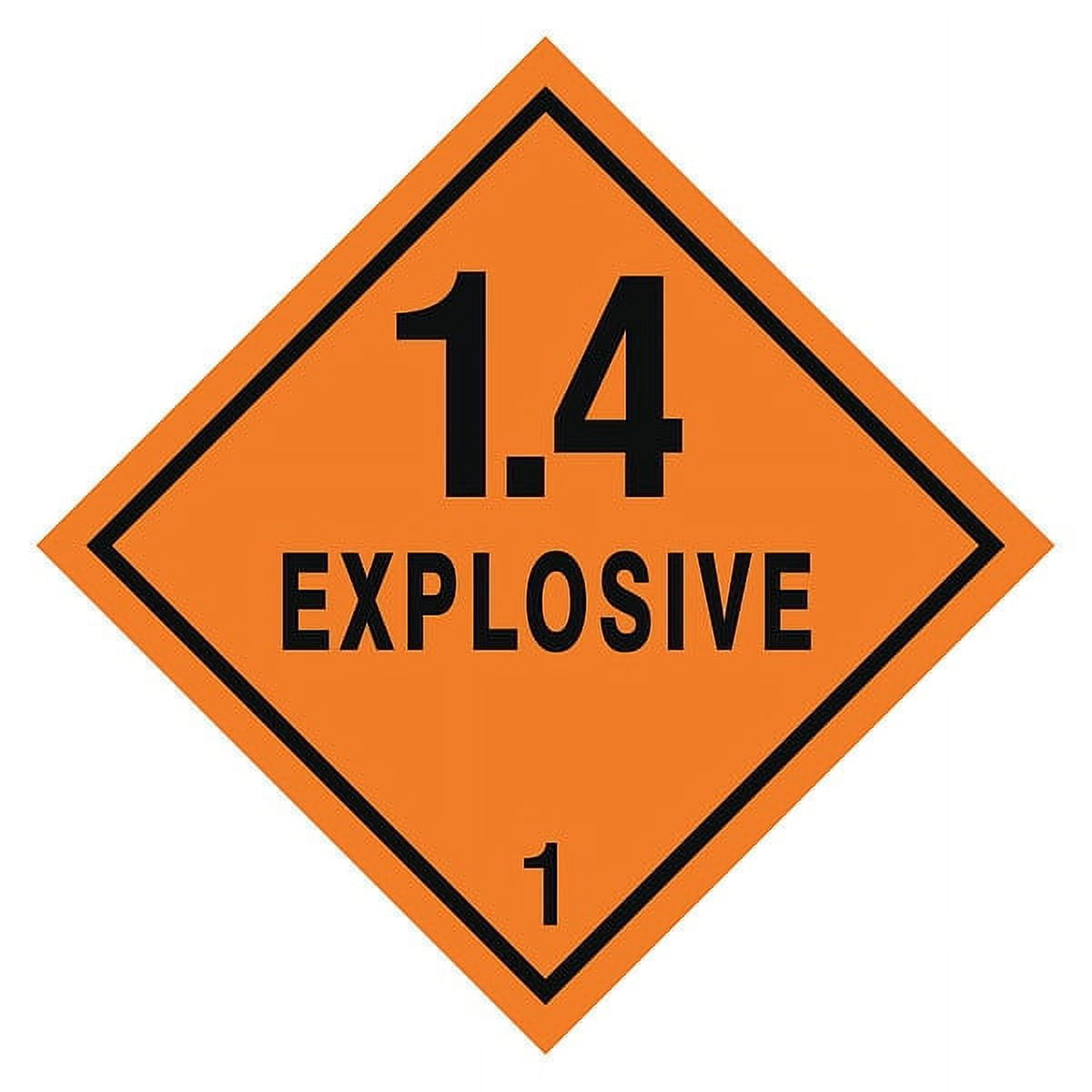 2PC ZoroSelect 1.4 Explosive DOT Label, Class 1, Black/Orange, Pk100 ...