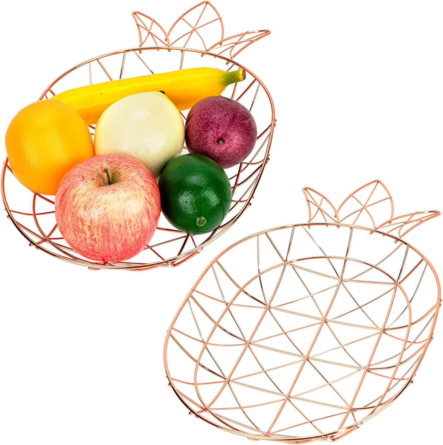 2PC vegetable basket, snack plate, golden fruit plate, pineapple shaped ...