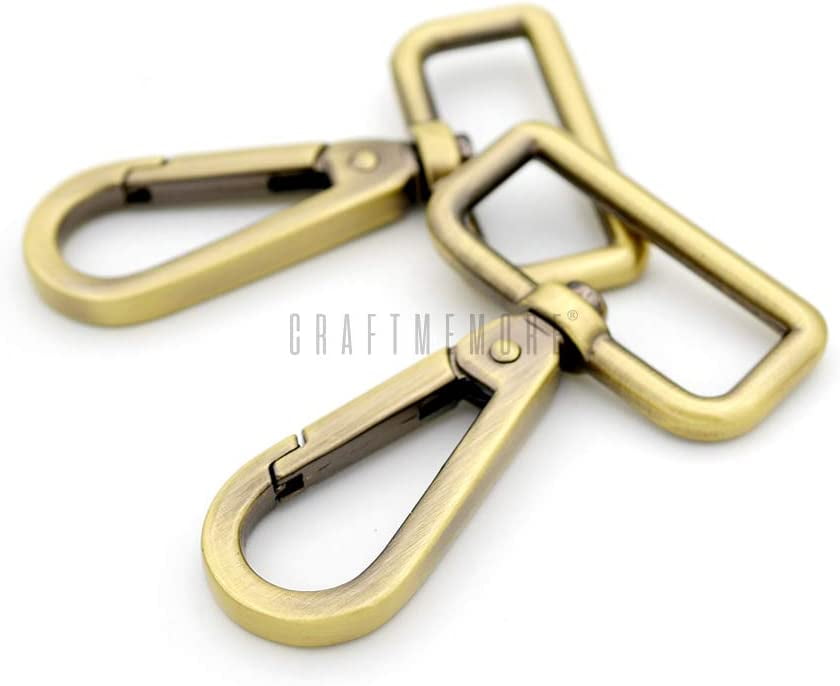2PCS 1-1/2 Inch Push Gate Snap Hooks Metal Swivel Lobster Claw Clasp ...