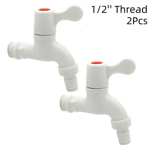 2PCS 1/2" Plastic Water Faucet Water Tap Basin Sink Cold Water Faucet ...