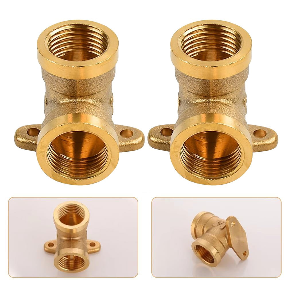 2PCS 1/2 inch wall socket brass bow, 90° Brass Elbow Coupler Copper ...