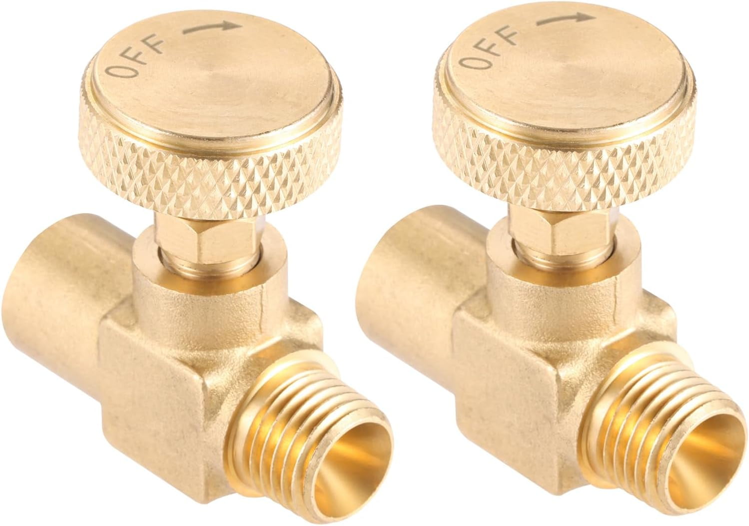 2PCS 1/4" Female NPT X 1/4" Male NPT Needle Valve Heavy Duty Brass High Pressure Propane LPG Gas ...