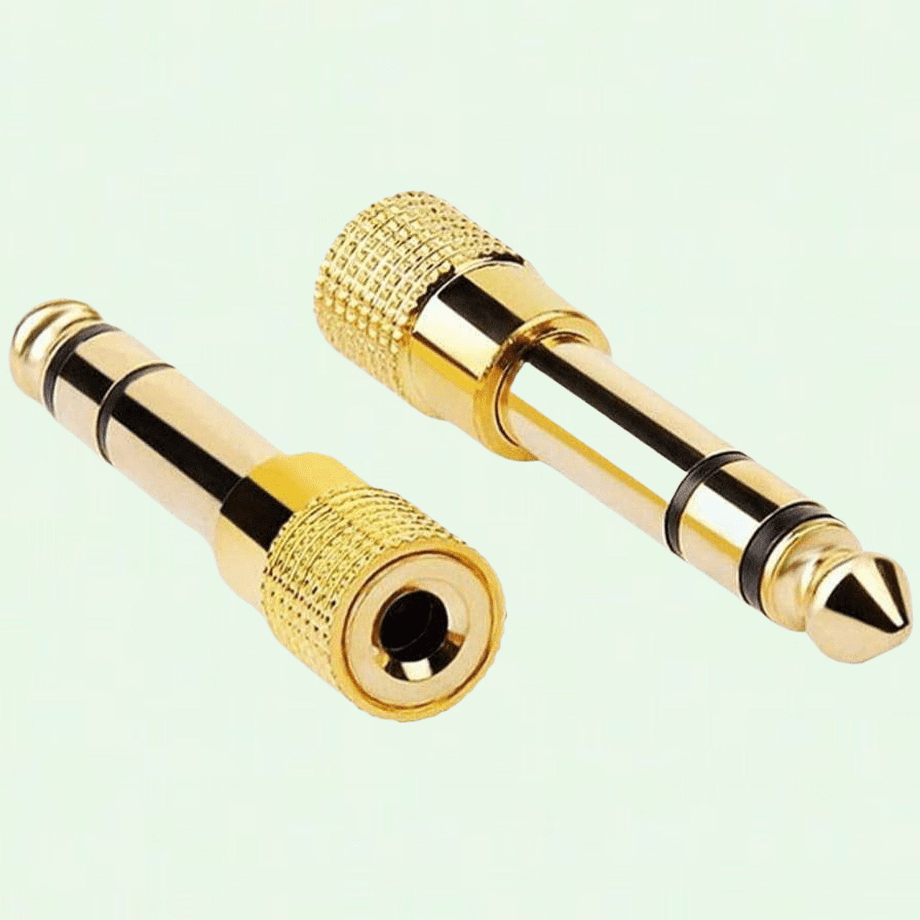 2PCS 1/4 inch Male to 1/8 inch Female Audio Stereo Adapters, Brass ...