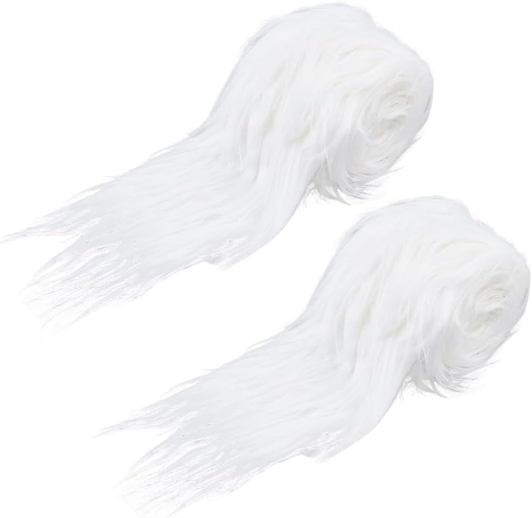 2PCS 1.5m White Faux Fur Fabric 5cm Wide Shaggy Synthetic Plush Fabric ...