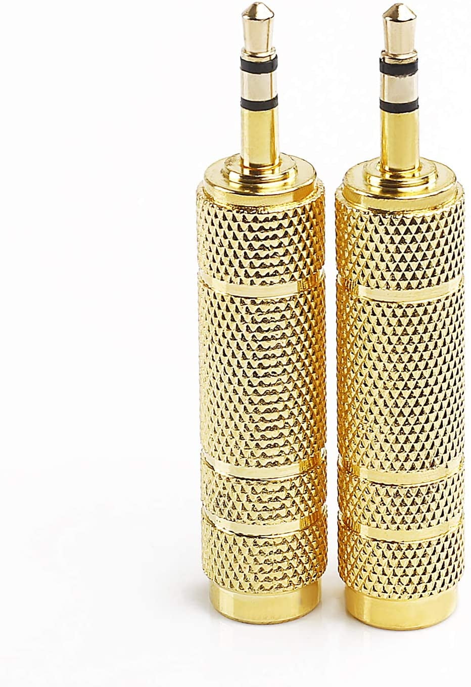 2PCS 1/8" 3.5mm Male Plug to 1/4" 6.5mm Female Jack Audio Stereo ...