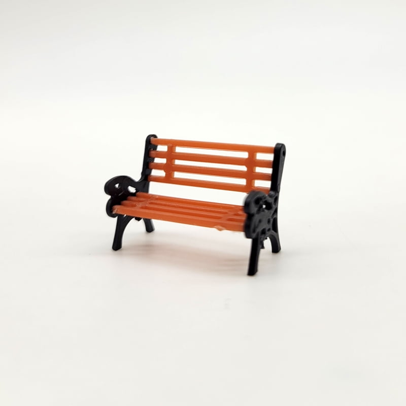 2PCS 1/87 HO Scale Model Bench Model Park Street Seats Bench Miniature ...